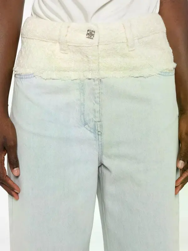 Givenchy 4g Liquid-button Tweed-panel Jeans