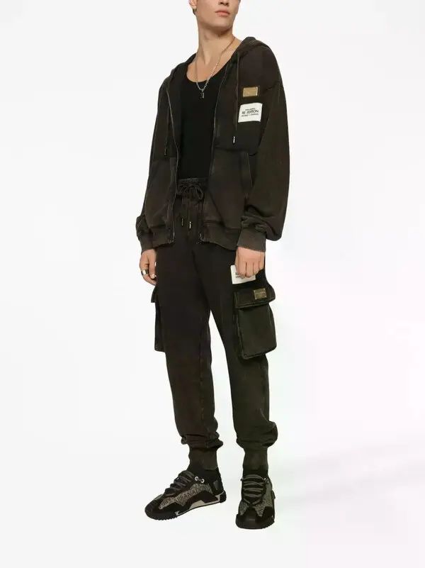 Dolce & Gabbana Logo Patch Tapered Cargo Trousers