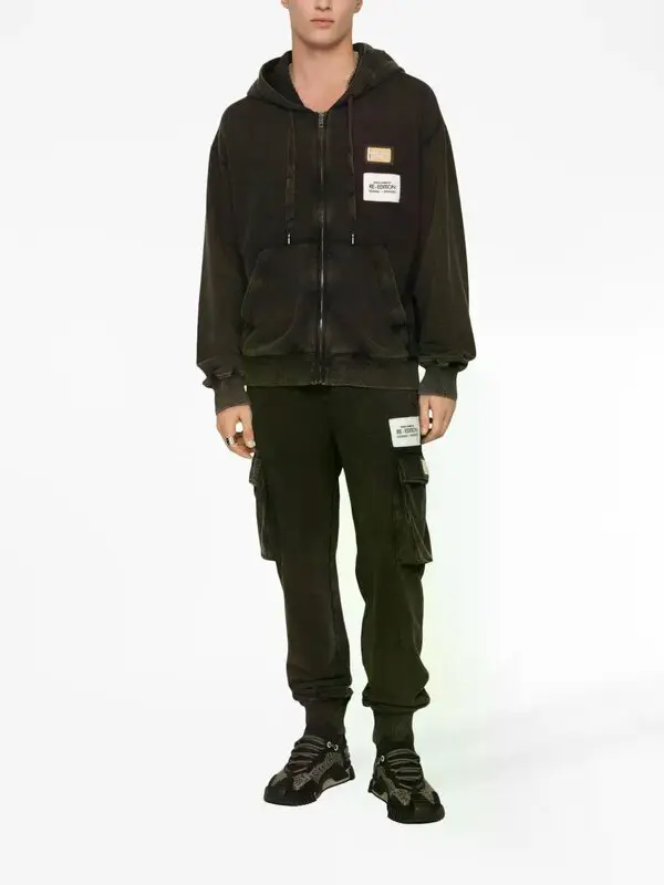 Dolce & Gabbana Logo Patch Tapered Cargo Trousers