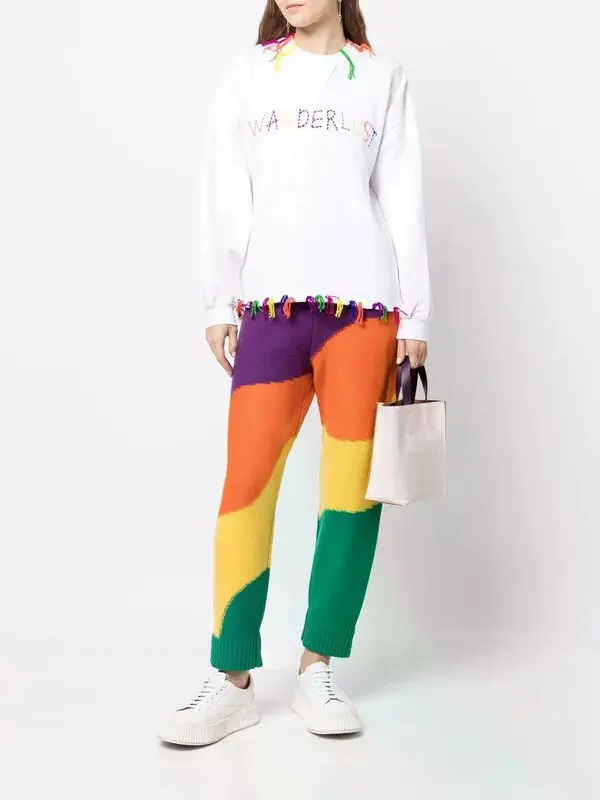 Mira Mikati Wavey Stripe-print Intarsia Trousers