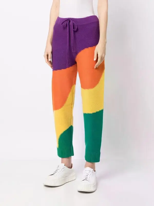 Mira Mikati Wavey Stripe-print Intarsia Trousers