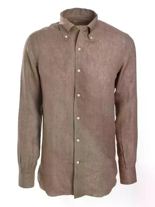 Luciano Barbera Linen Shirt - Brown