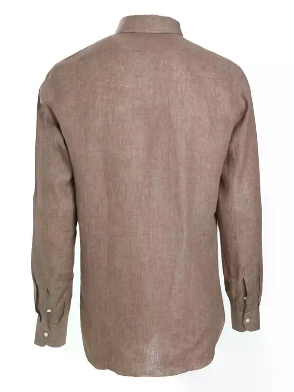 Luciano Barbera Linen Shirt - Brown