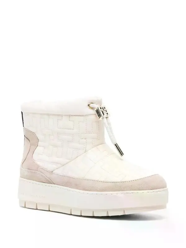 Tommy Hilfiger Monogram-jacquard Platform Snow Boots - Neutrals