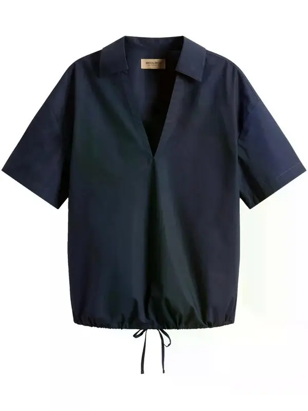 Woolrich Poplin Blouse With Drawstring Hem - Blue