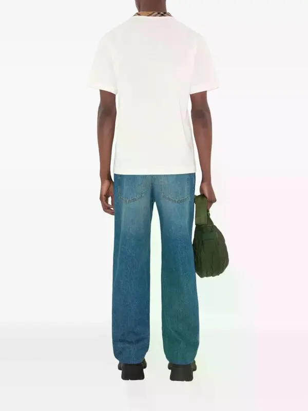 Burberry Loose-fit Wide-leg Jeans With Embossed Suede Patch