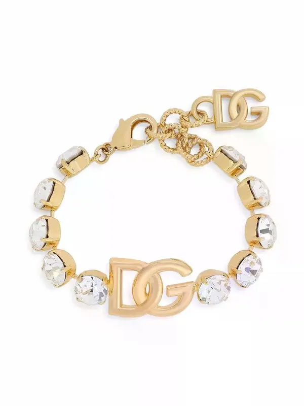 Dolce & Gabbana Dg Logo Crystal Bracelet - Gold