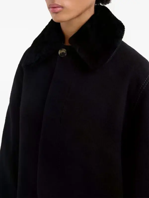 Marni Single-breasted Shearling Collar Coat