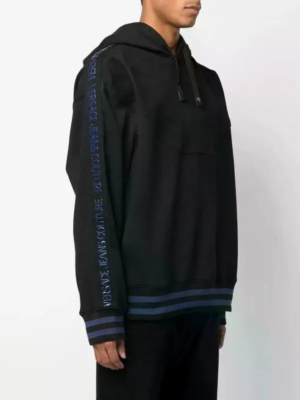 Versace Logo-print Striped-trim Hoodie