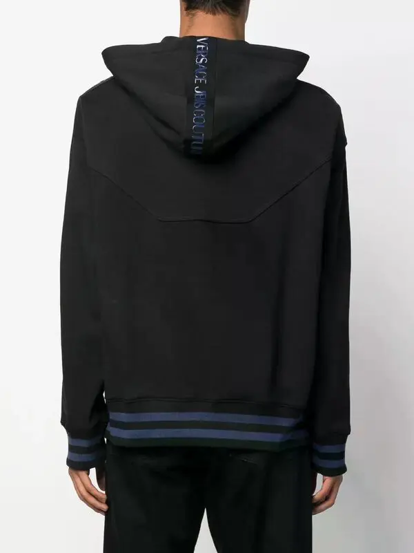 Versace Logo-print Striped-trim Hoodie