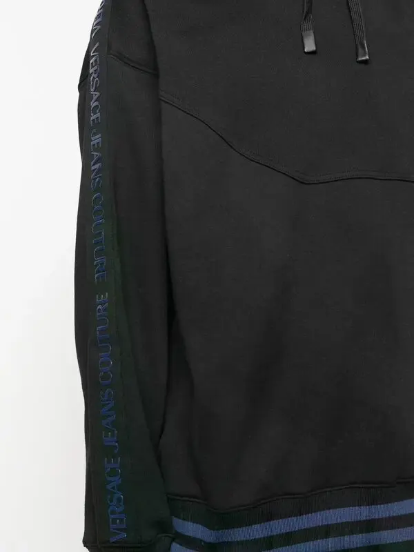 Versace Logo-print Striped-trim Hoodie