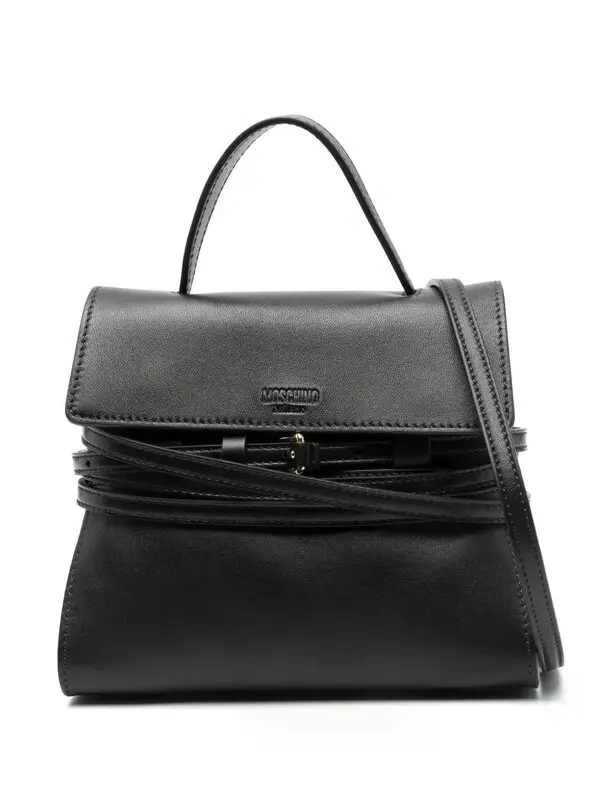 Moschino Small Tie Me Top Handle Bag - Black