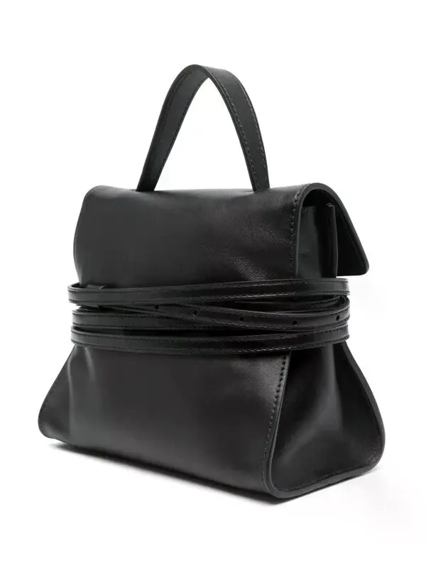 Moschino Small Tie Me Top Handle Bag - Black