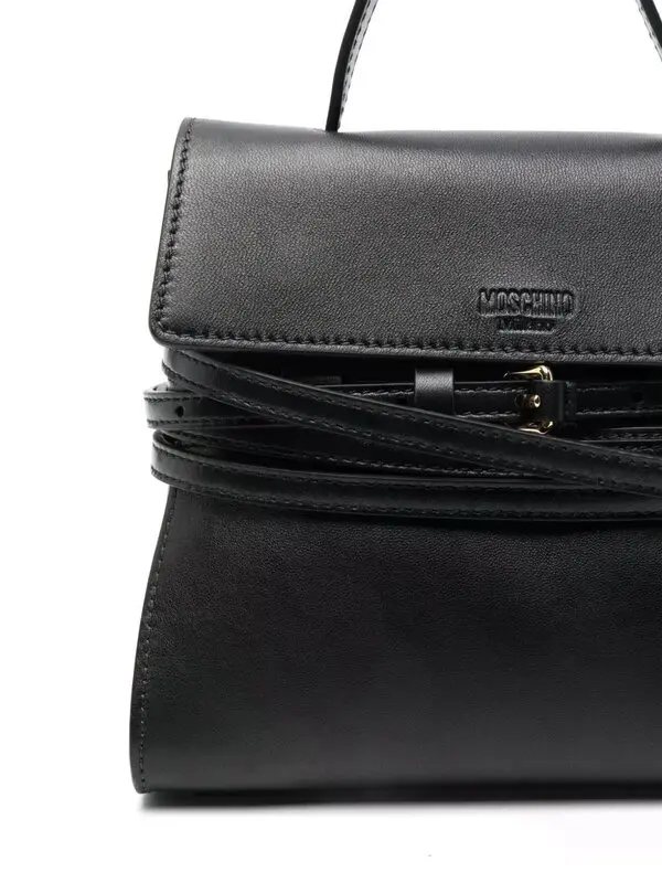Moschino Small Tie Me Top Handle Bag - Black