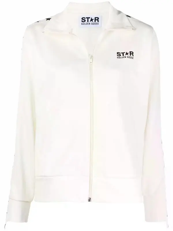 GOLDEN GOOSE Star-print Zipped Sweatshirt - Neutrals