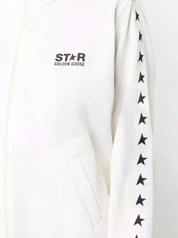 GOLDEN GOOSE Star-print Zipped Sweatshirt - Neutrals
