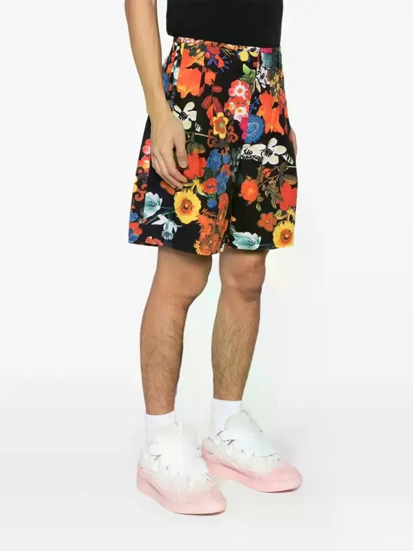 Moschino Allover Floral-print Pleated Shorts