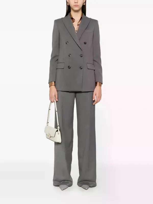 BLANCA VITA Double-breasted Flannel Blazer