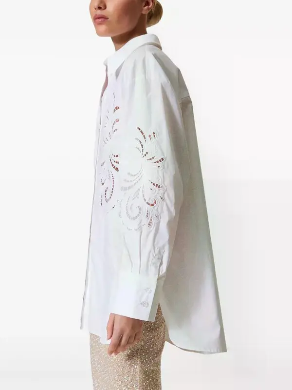 TWINSET Embroidered Lace Panel Oversized Shirt