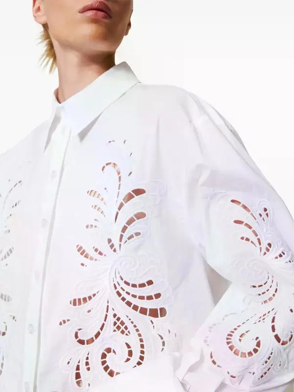TWINSET Embroidered Lace Panel Oversized Shirt