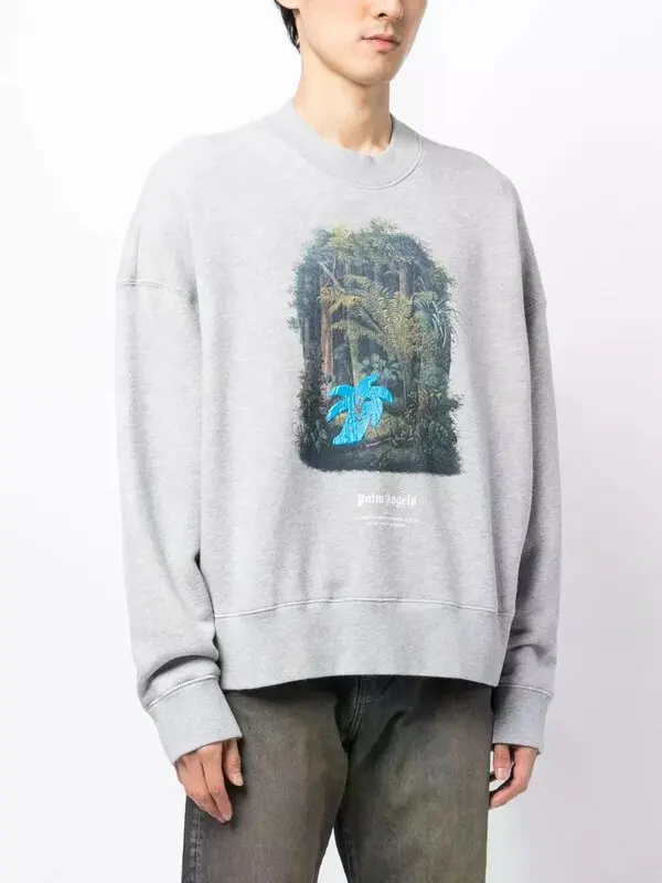 Palm Angels Graphic Print Cotton Sweatshirt
