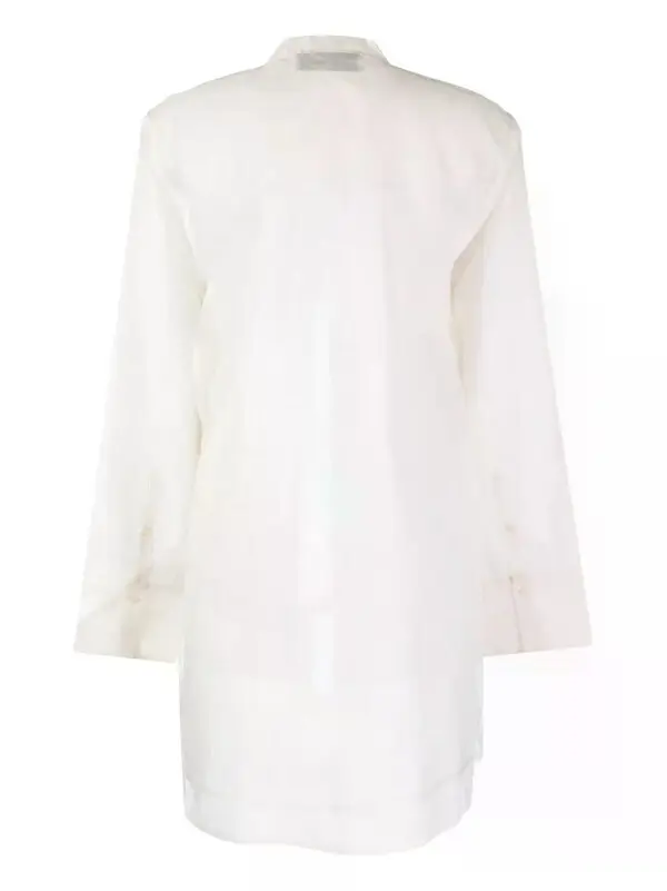 RÓHE Band Collar Button-up Blouse - Neutrals