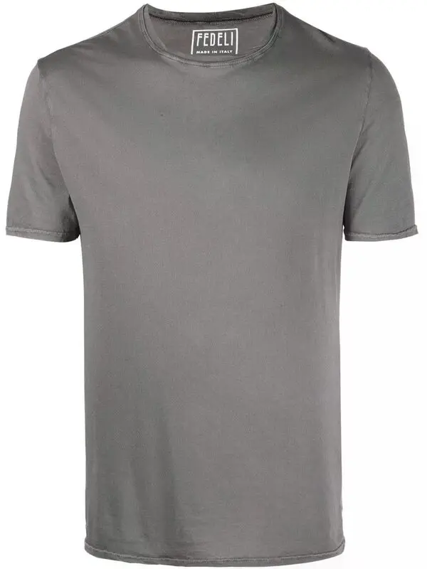 Fedeli Short-sleeved Cotton T-shirt - Grey
