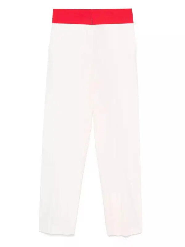 MSGM Contrast-waistband Trousers - Neutrals