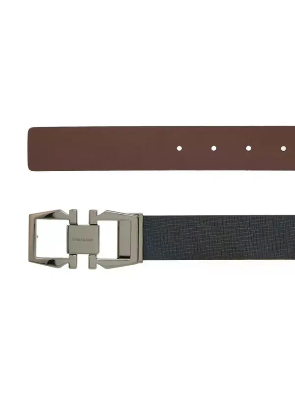 FERRAGAMO Gancini Reversible Belt - Black