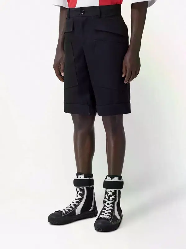 Burberry Panel Detail Wool Shorts