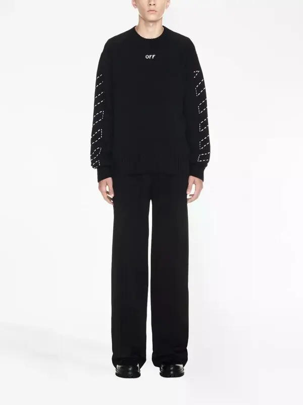 Off-White Arrows-embroidered Crew Neck Jumper