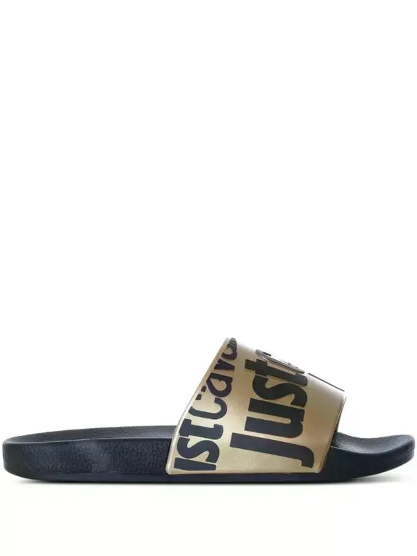 Just Cavalli Pool Slides With Branded Insole - Black