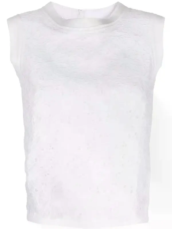 Shiatzy Chen Lace-detailing Sleeveless Vest - White