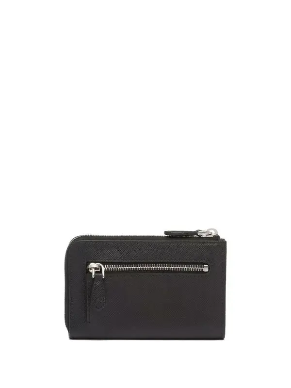 Prada Triangle-logo Leather Keychain - Black