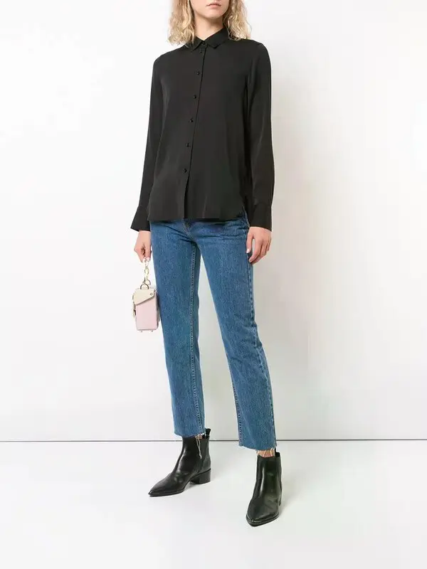 Vince Classic Silk Shirt - Black