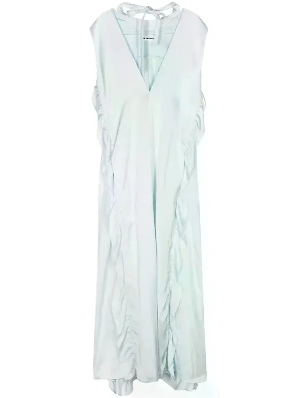 JIL SANDER Sleeveless Maxi Dress With Ruffled Trim
