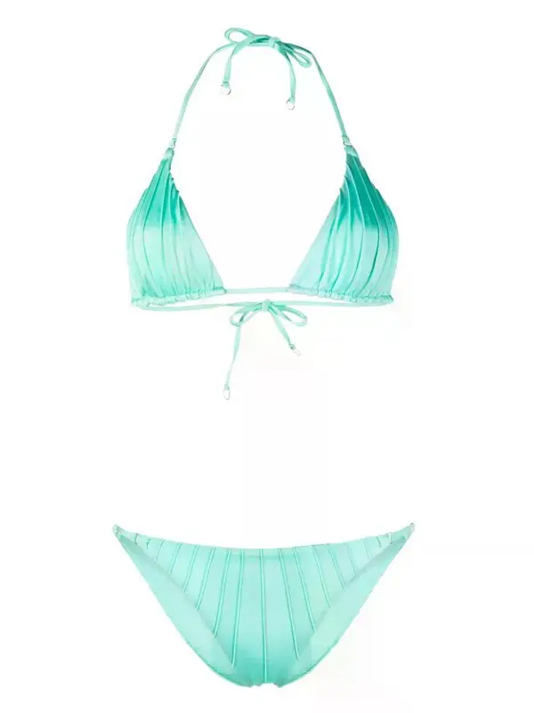 NOIRE SWIMWEAR Gathered Bikini Set - Blue
