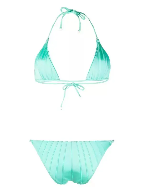 NOIRE SWIMWEAR Gathered Bikini Set - Blue