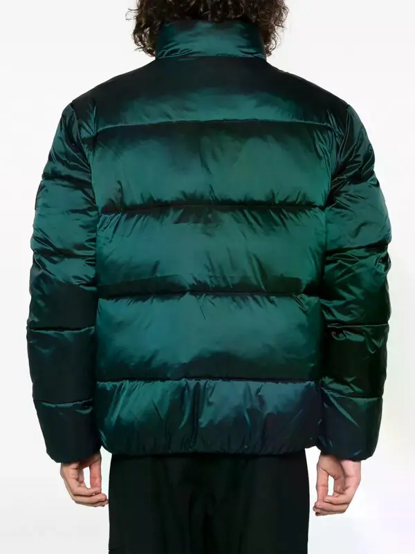 Calvin Klein Padded Stand Collar Zip-up Jacket With Logo Patch