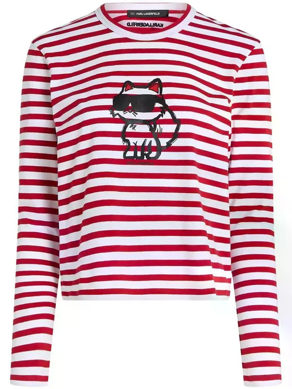 Karl Lagerfeld Ikon Stripe" T-shirt - Red