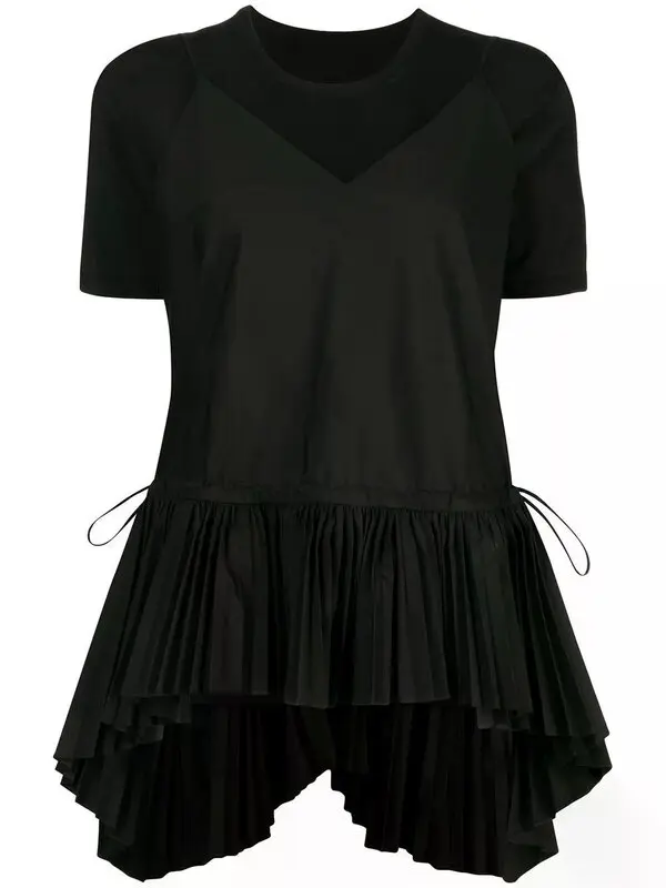 JUUN.J Layered Pleated Hem T-shirt