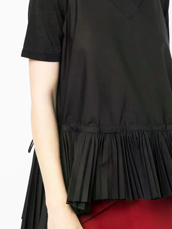 JUUN.J Layered Pleated Hem T-shirt
