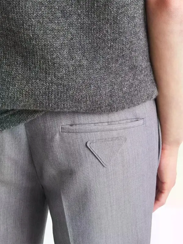 Prada Triangle Logo Mohair-wool Trousers