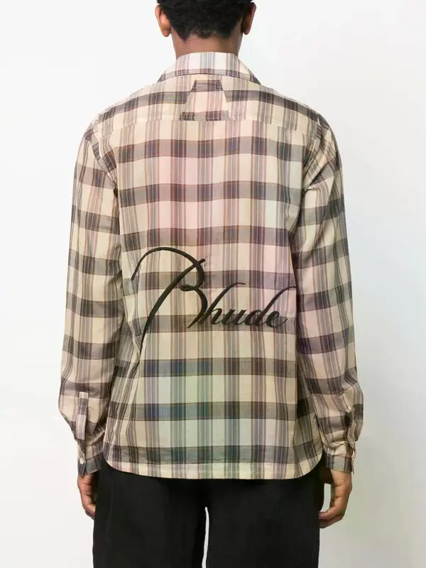 Rhude Logo-embroidered Checked Shirt