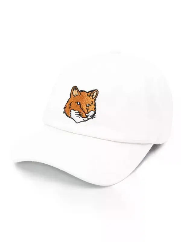 Maison Kitsuné Fox-embroidered Cotton Cap - White