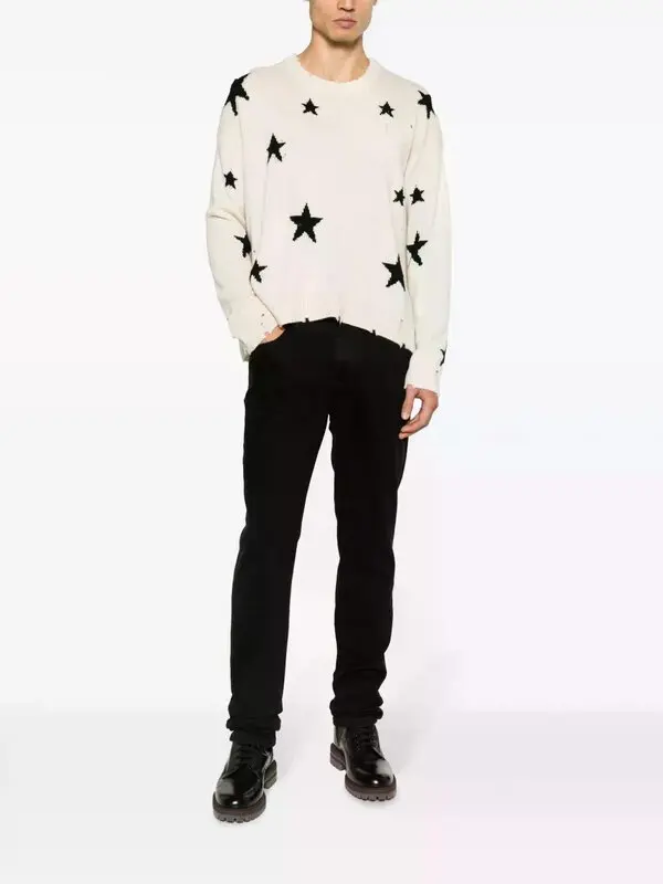 Zadig&Voltaire Star Intarsia Distressed Cashmere Jumper