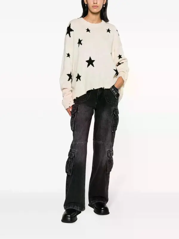 Zadig&Voltaire Star Intarsia Distressed Cashmere Jumper