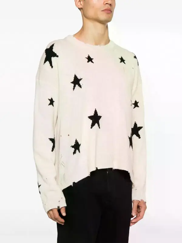 Zadig&Voltaire Star Intarsia Distressed Cashmere Jumper