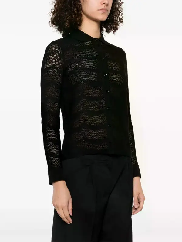 TOM FORD Open-knit Shirt - Black