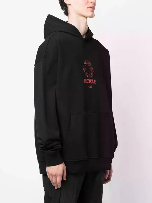 424 Logo Print Recycled Cotton Hoodie
